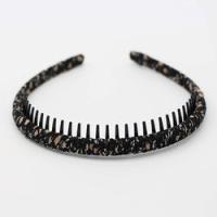 China Non Slip Tooth Stretch Hair Comb Headband Hoop for Women 0.8cm Width 1.2cm Teeth for sale