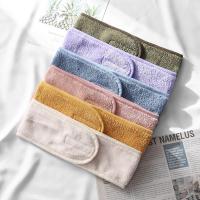 China Stretch Coral Velvet Spa Headband 63x8cm Washable Face Wash Hair Wrap for Salon for sale