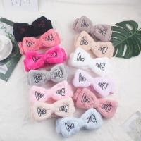 China Plush Bow Headband for Girls Coral Fleece OMG Letters Hair Accessory 20pcs MOQ for sale