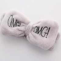 China Plush Bow Headband for Girls Coral Fleece OMG Letters Hair Accessory 20pcs MOQ for sale
