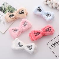 China Plush Bow Headband for Girls Coral Fleece OMG Letters Hair Accessory 20pcs MOQ for sale