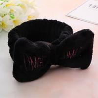 China Plush Bow Headband for Girls Coral Fleece OMG Letters Hair Accessory 20pcs MOQ for sale