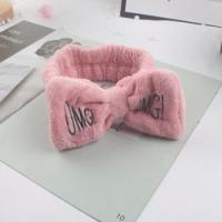 China Plush Bow Headband for Girls Coral Fleece OMG Letters Hair Accessory 20pcs MOQ for sale