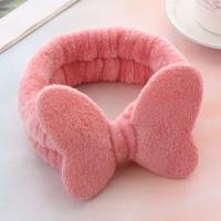 China Coral Fleece Bow Spa Headband 8 Pack Soft Fluffy Face Wash Hair Band for Women for sale