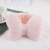 China Coral Fleece Bow Spa Headband 8 Pack Soft Fluffy Face Wash Hair Band for Women for sale