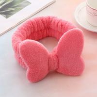 China Coral Fleece Bow Spa Headband 8 Pack Soft Fluffy Face Wash Hair Band for Women for sale