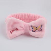 China Wholesale Cute Butterfly Bow Soft Plush Wash Face Hairband for Women Makeup Spa Hair Accessories for sale
