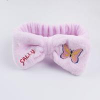 China Wholesale Cute Butterfly Bow Soft Plush Wash Face Hairband for Women Makeup Spa Hair Accessories for sale