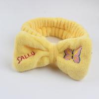 China Wholesale Cute Butterfly Bow Soft Plush Wash Face Hairband for Women Makeup Spa Hair Accessories for sale