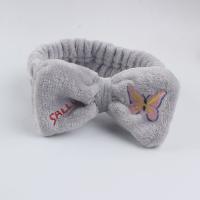China Wholesale Cute Butterfly Bow Soft Plush Wash Face Hairband for Women Makeup Spa Hair Accessories for sale