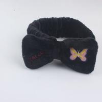 China Wholesale Cute Butterfly Bow Soft Plush Wash Face Hairband for Women Makeup Spa Hair Accessories for sale