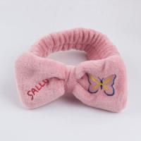 China Wholesale Cute Butterfly Bow Soft Plush Wash Face Hairband for Women Makeup Spa Hair Accessories for sale