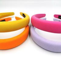 China Cotton Sponge Hairband 26 Colors Women Foam Headband 15cm Wide Padded Hair Accessories for sale