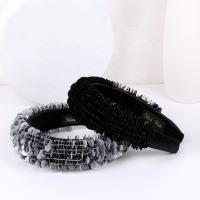 China Sequin Hair Band Headwear Bling Luxury Colorful 15x16cm Women Girls for sale