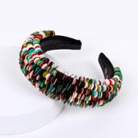 China Sequin Hair Band Headwear Bling Luxury Colorful 15x16cm Women Girls for sale
