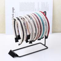 China Girls Luxury Crystal Pearl Rhinestone Braided Hair Band Headband 15x15cm for sale