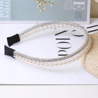 China Girls Luxury Crystal Pearl Rhinestone Braided Hair Band Headband 15x15cm for sale