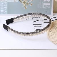 China Girls Luxury Crystal Pearl Rhinestone Braided Hair Band Headband 15x15cm for sale