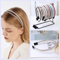 China Girls Luxury Crystal Pearl Rhinestone Braided Hair Band Headband 15x15cm for sale