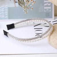 China Girls Luxury Crystal Pearl Rhinestone Braided Hair Band Headband 15x15cm for sale