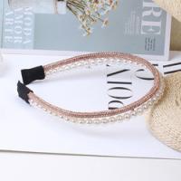 China Girls Luxury Crystal Pearl Rhinestone Braided Hair Band Headband 15x15cm for sale
