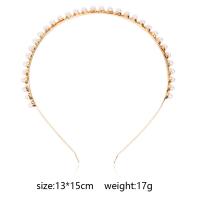 China Elastic Metal Hair Band with Pearl Rhinestone 13x15cm for Women Wedding Headband for sale
