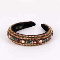 China Rhinestone Sparkly Headband for Women Velvet Padded Hair Hoop 11x15cm Bling Decorative for sale