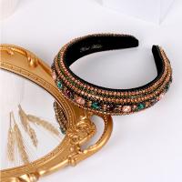 China Rhinestone Sparkly Headband for Women Velvet Padded Hair Hoop 11x15cm Bling Decorative for sale