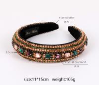 China Rhinestone Sparkly Headband for Women Velvet Padded Hair Hoop 11x15cm Bling Decorative for sale