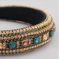 China Rhinestone Sparkly Headband for Women Velvet Padded Hair Hoop 11x15cm Bling Decorative for sale