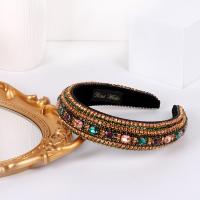 China Rhinestone Sparkly Headband for Women Velvet Padded Hair Hoop 11x15cm Bling Decorative for sale