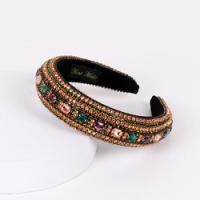 China Rhinestone Sparkly Headband for Women Velvet Padded Hair Hoop 11x15cm Bling Decorative for sale