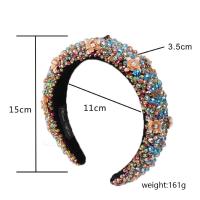 China Bling Crystal Headband 11x15cm Velvet Padded Baroque Beaded Hair Band for Women Girls for sale