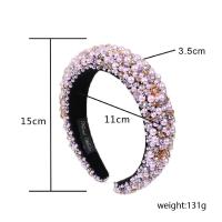 China Bling Crystal Headband 11x15cm Velvet Padded Baroque Beaded Hair Band for Women Girls for sale
