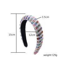China Wholesale Baroque Crystal Rhinestone Headband Velvet Hair Hoop 12x16cm Women Hair Accessories for sale