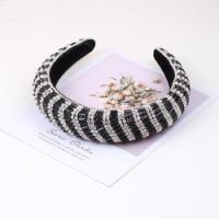 China Wholesale Baroque Crystal Rhinestone Headband Velvet Hair Hoop 12x16cm Women Hair Accessories for sale
