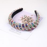 China Wholesale Baroque Crystal Rhinestone Headband Velvet Hair Hoop 12x16cm Women Hair Accessories for sale