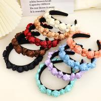 China Solid Color Rose Flower Hair Band for Women Wedding Romantic 7cm Fabric Headband for sale