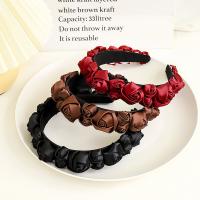 China Solid Color Rose Flower Hair Band for Women Wedding Romantic 7cm Fabric Headband for sale