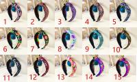 China Fabric Curly Pink Ladies Hair Bands 15 Colors Embroidery Knotted Wide Hairbands 16.5cm for sale