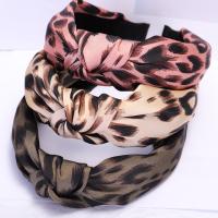 China Korean Wide Edge Leopard Headband for Women 7cm Fabric Hair Accessories for sale