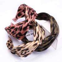 China Korean Wide Edge Leopard Headband for Women 7cm Fabric Hair Accessories for sale