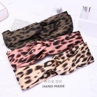 China Korean Wide Edge Leopard Headband for Women 7cm Fabric Hair Accessories for sale