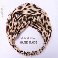 China Korean Wide Edge Leopard Headband for Women 7cm Fabric Hair Accessories for sale