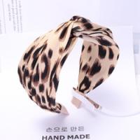 China Korean Wide Edge Leopard Headband for Women 7cm Fabric Hair Accessories for sale