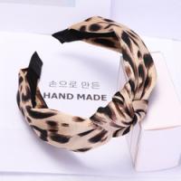 China Korean Wide Edge Leopard Headband for Women 7cm Fabric Hair Accessories for sale