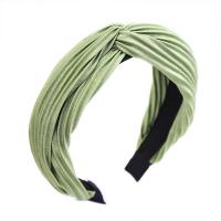 China Fabric Cross Knot Hair Band 7cm Wide Elastic Headband for Women 9 Colors for sale