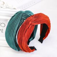 China Fabric Cross Knot Hair Band 7cm Wide Elastic Headband for Women 9 Colors for sale