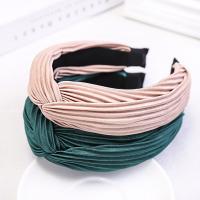 China Fabric Cross Knot Hair Band 7cm Wide Elastic Headband for Women 9 Colors for sale