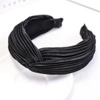 China Fabric Cross Knot Hair Band 7cm Wide Elastic Headband for Women 9 Colors for sale
